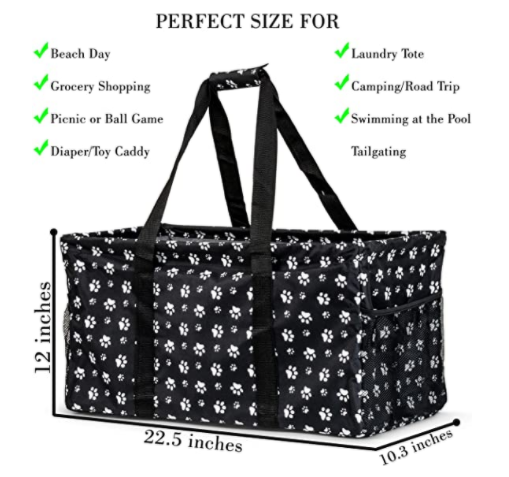Extra Large Utility Tote Bag - Oversized Collapsible Pool Beach Canvas ...